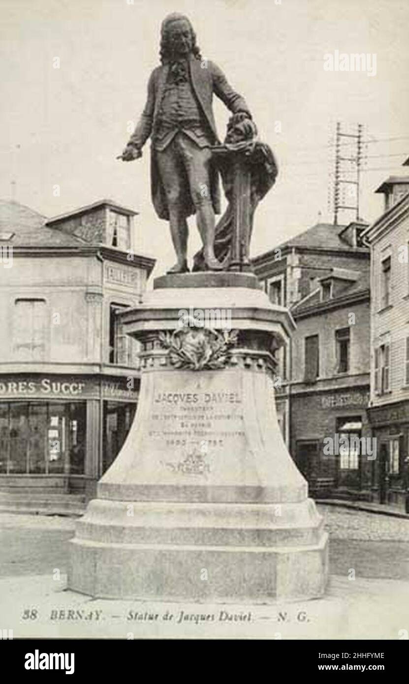 Statue Jacques Daviel Bernay Stock Photo - Alamy