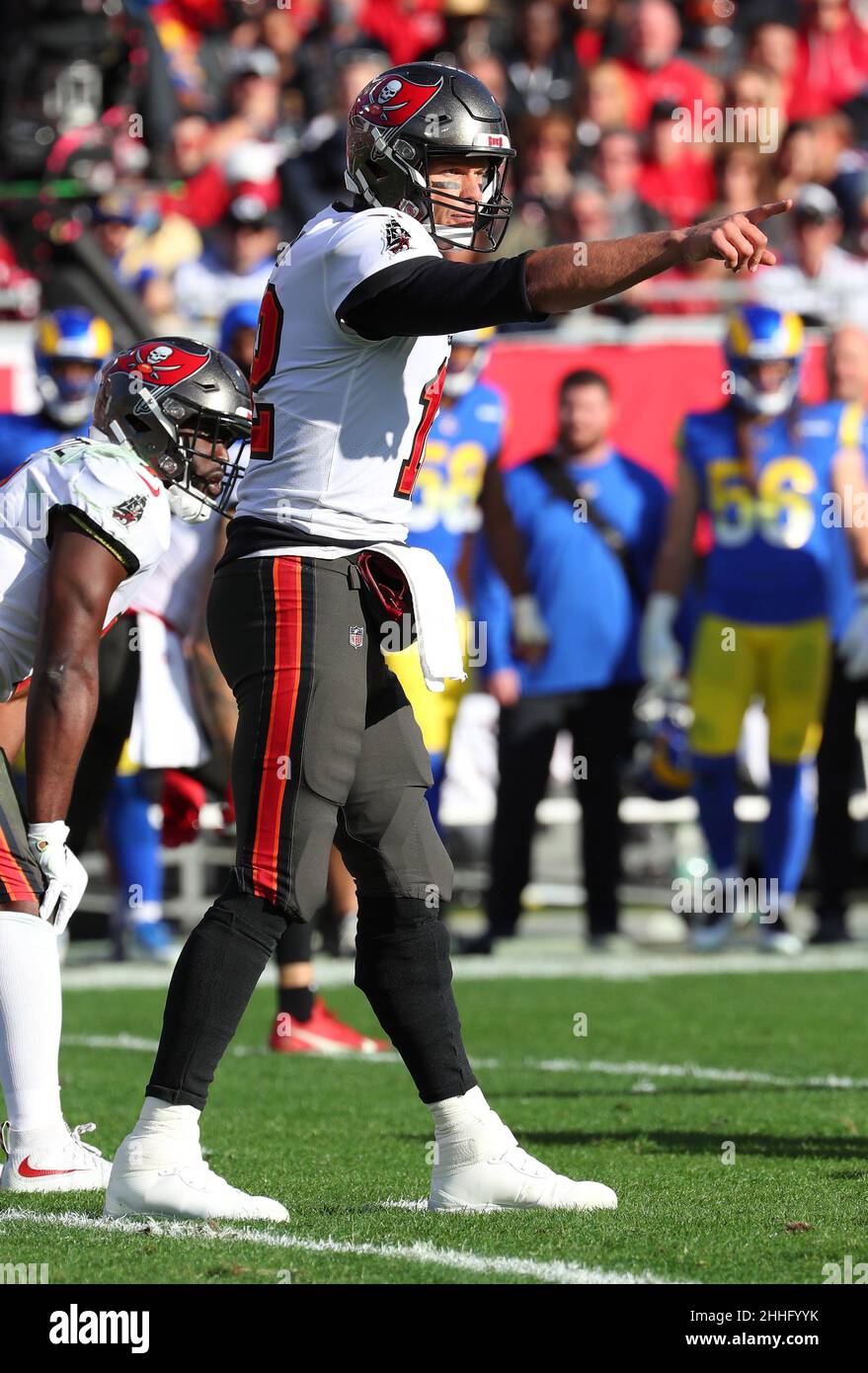 Jan 23, 2022; Tampa, FL USA; Tampa Bay Buccaneers quarterback Tom Brady ...