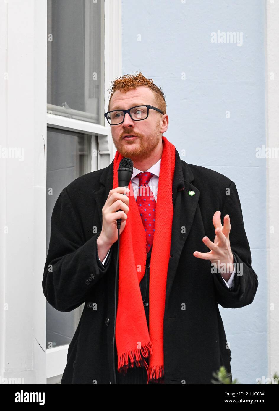 Brighton UK 24th January 2022 - Lloyd Russell-Moyle MP at the unveiling ...