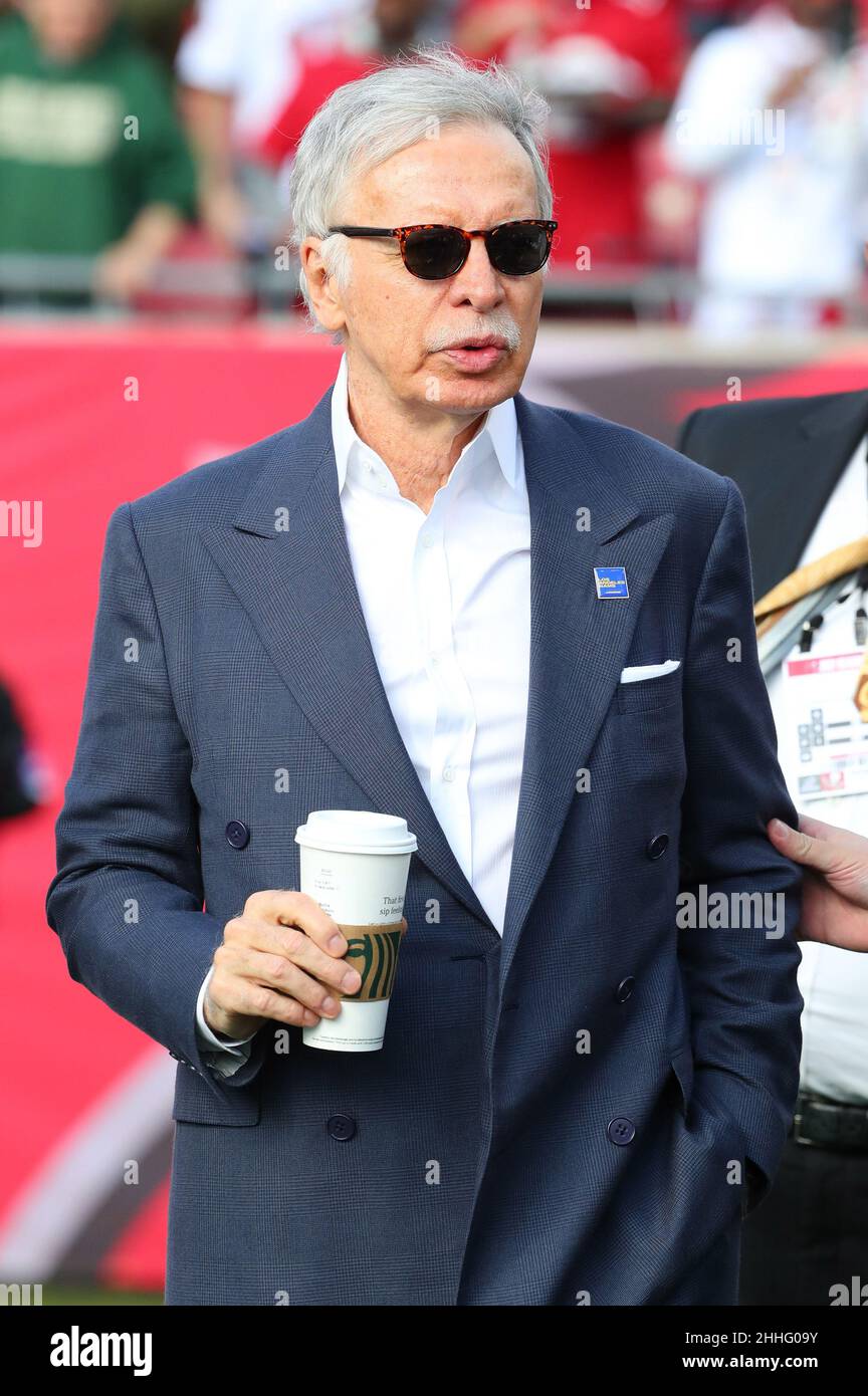 Jan 23, 2022; Tampa, FL USA; Los Angeles Rams owner Stan Kroenke looks ...