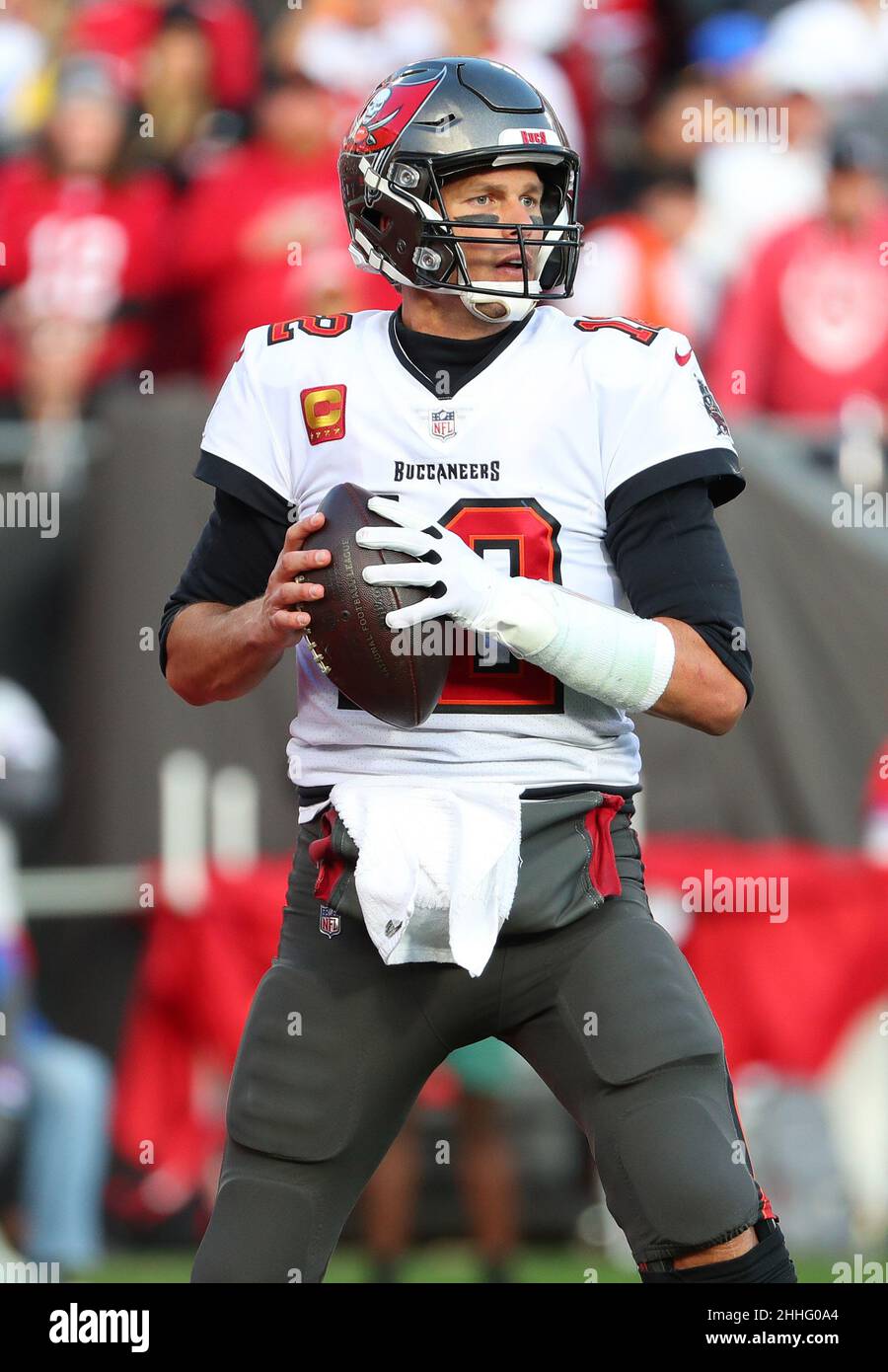 Jan 23, 2022; Tampa, FL USA; Tampa Bay Buccaneers quarterback Tom Brady ...