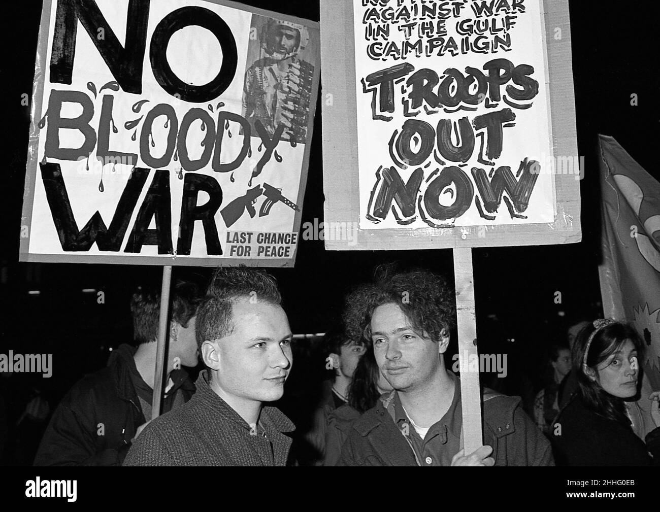 Anti Gulf War protest, Nottingham UK 1991 Stock Photo - Alamy