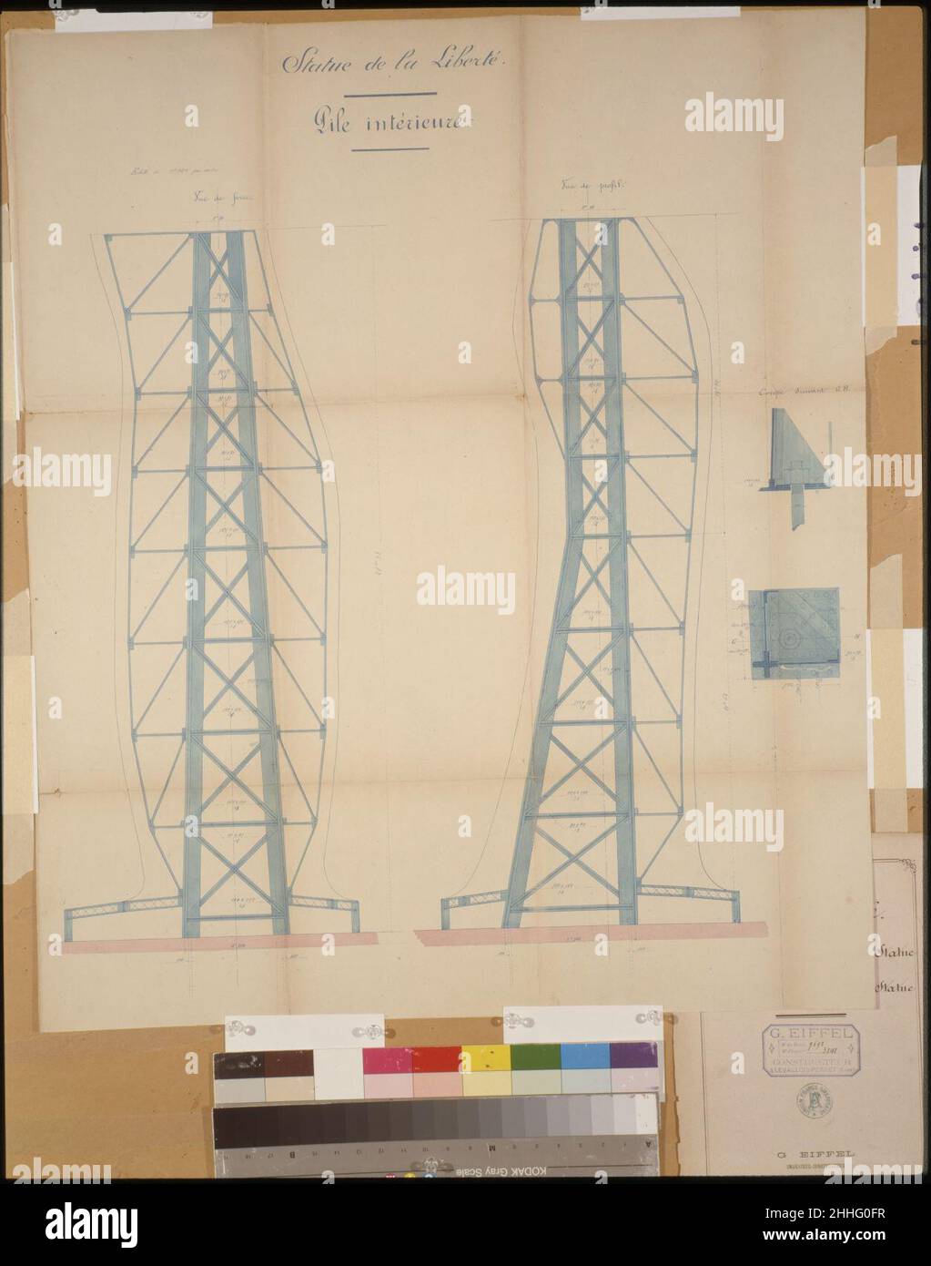 Statue of Liberty. Framework. Elevations Stock Photo - Alamy
