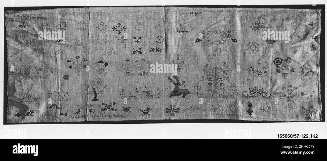 Sampler 19th century Dutch. Sampler 228069 Stock Photo - Alamy