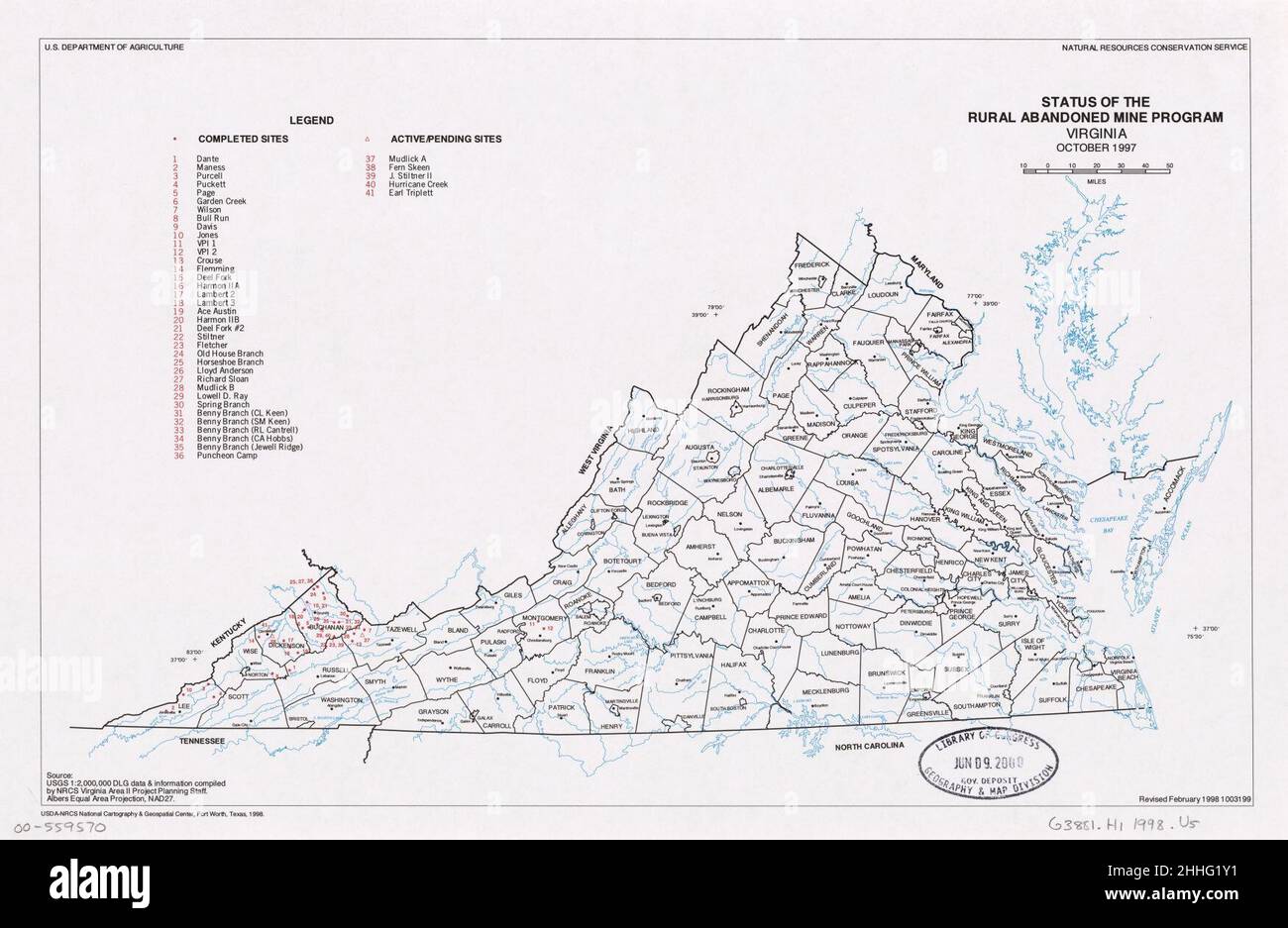 Status of the rural abandoned mine program, Virginia - October 1997 ...