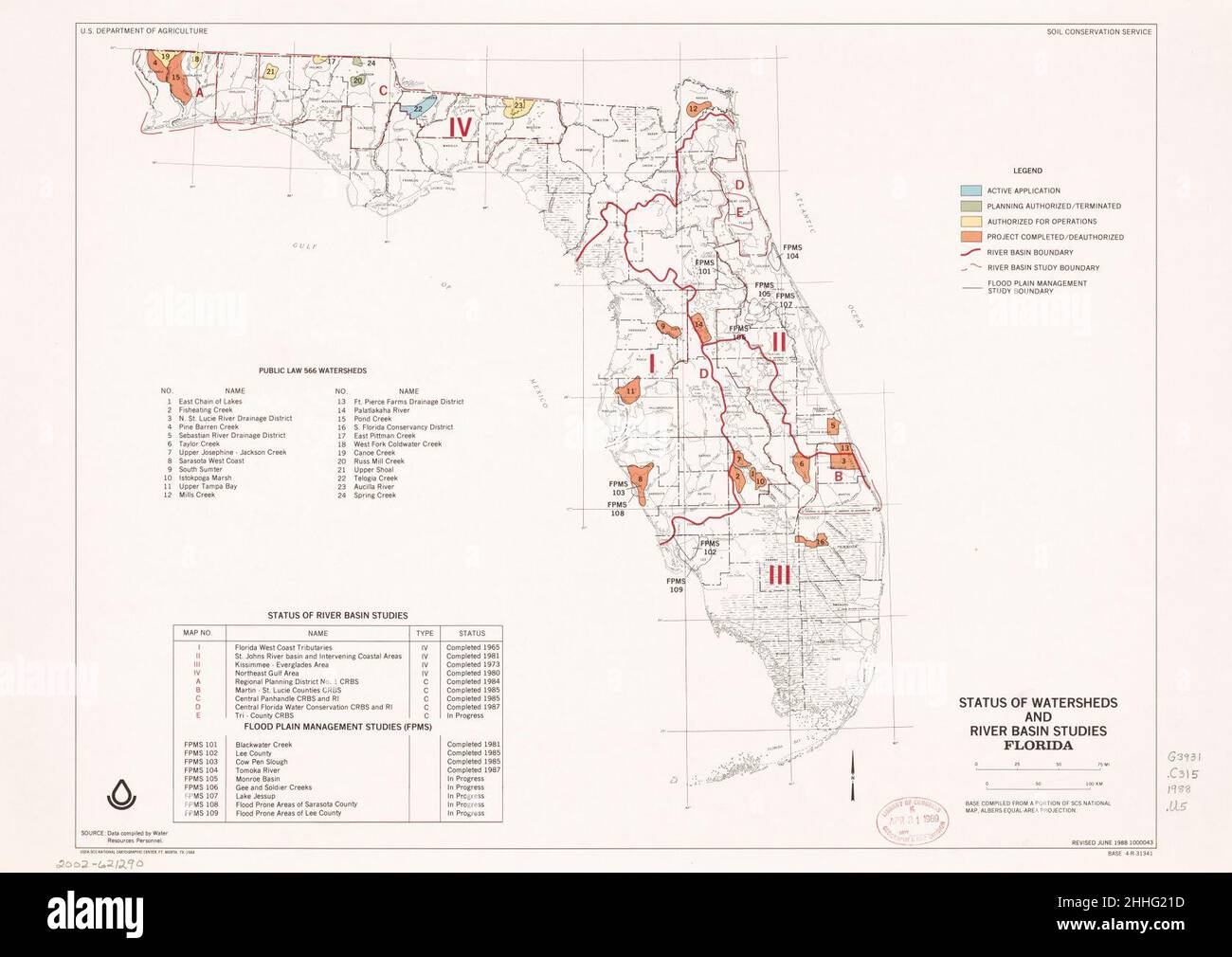 Status of watersheds and river basin studies, Florida Stock Photo - Alamy