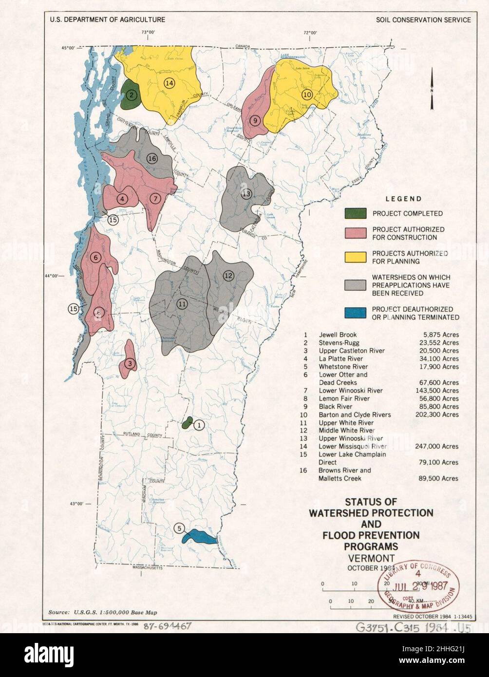 Status of watershed protection and flood prevention programs, Vermont ...
