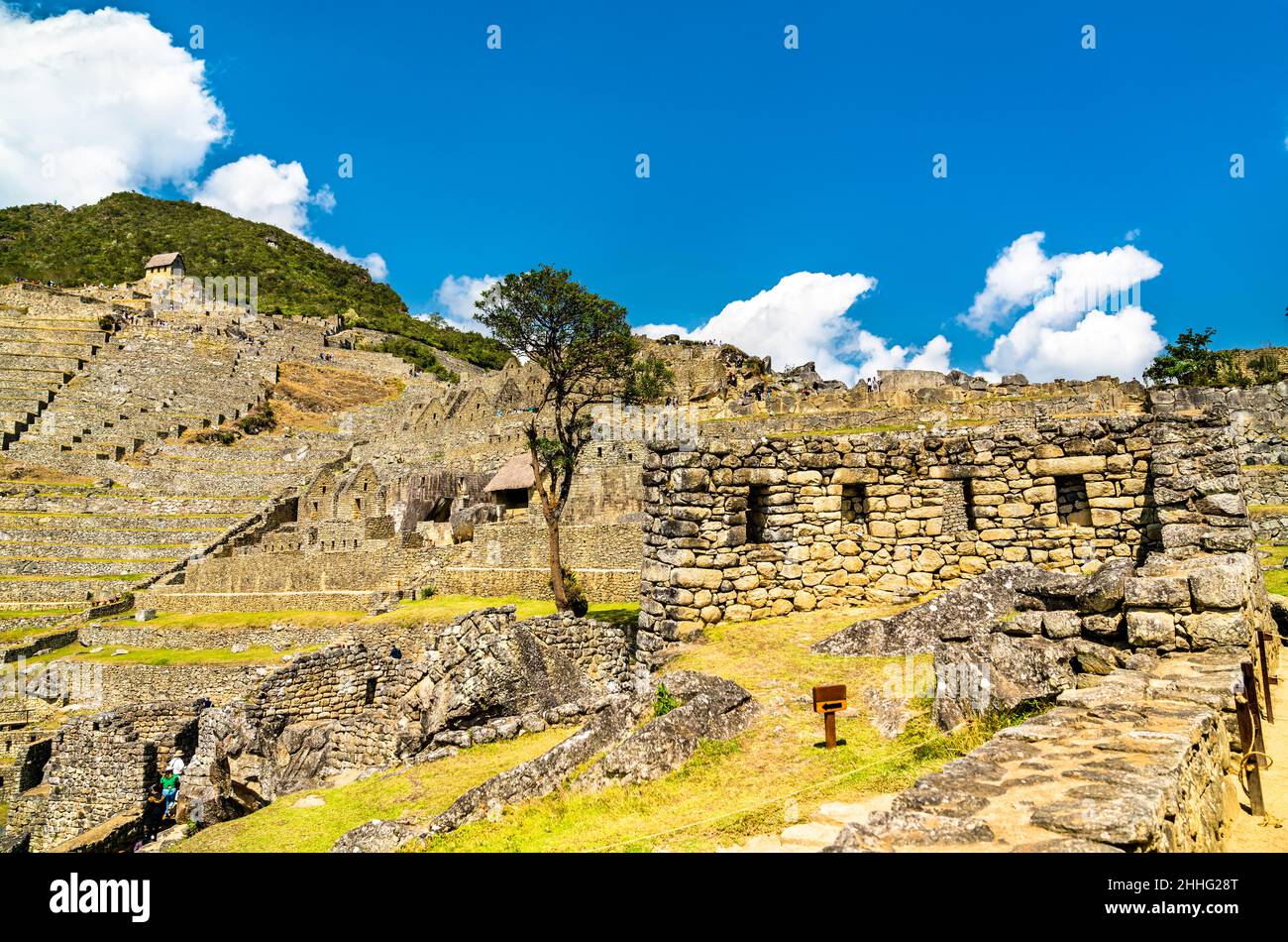 Ruins of ancient Incan city of Machu Picchu. UNESCO world heritage in ...