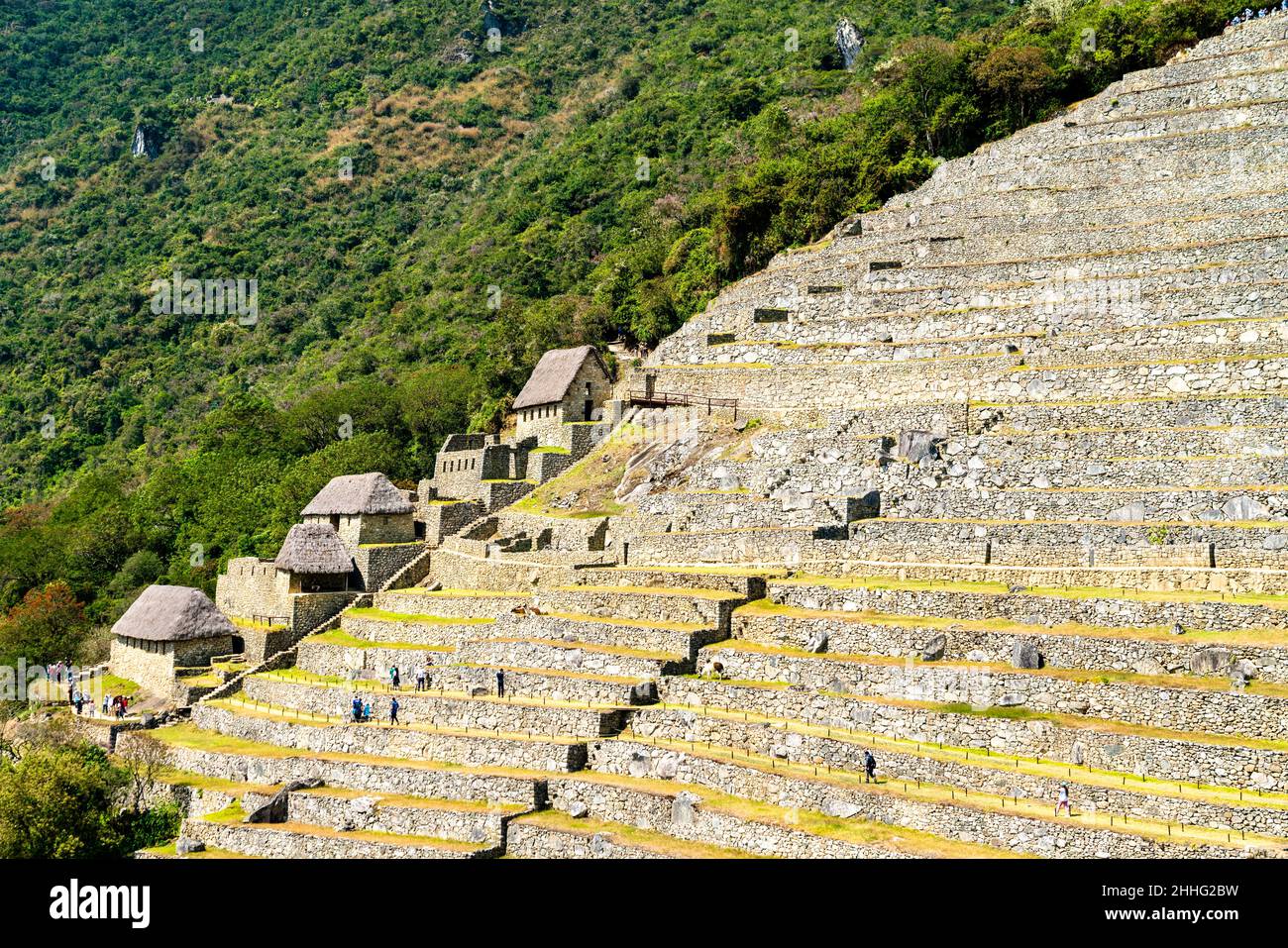 Ruins of ancient Incan city of Machu Picchu. UNESCO world heritage in ...