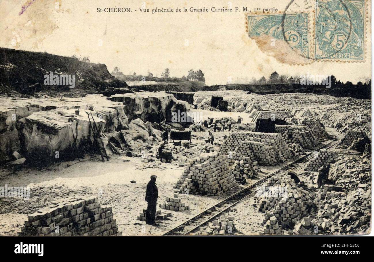 St-Cheron - Vue generale de la Grande Carriere P. M. 1re partie Stock ...