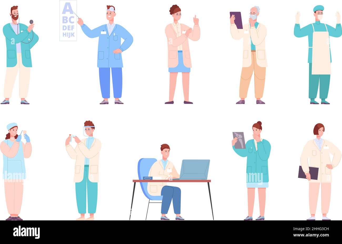 Healthcare staff characters. Medical hospital employees, doctors nurses ...