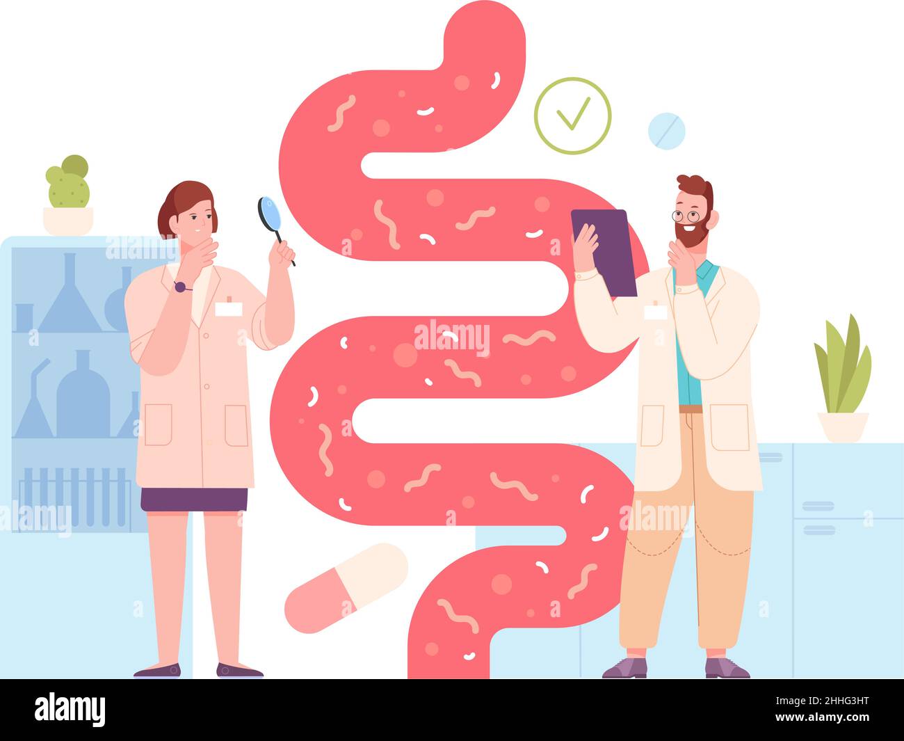 Healthy gut flora Stock Vector Images - Alamy