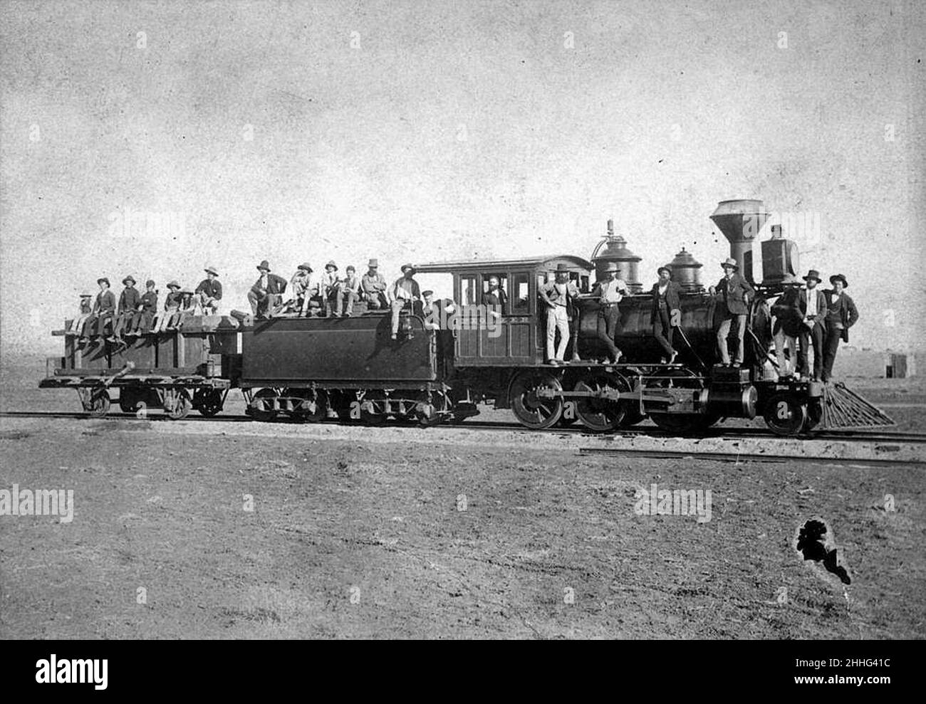 Steam locomotive 'Pioneer' on the Western Railway construction site ...