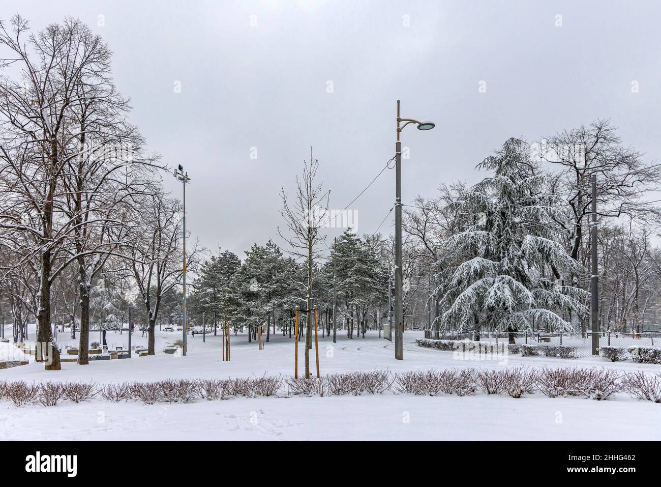Empty park in winter bad hi-res stock photography and images - Alamy
