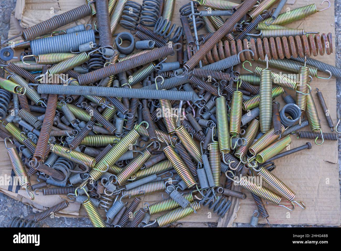 Spring Coils Size Shape Diameter Length Mix Bunch Stock Photo - Alamy