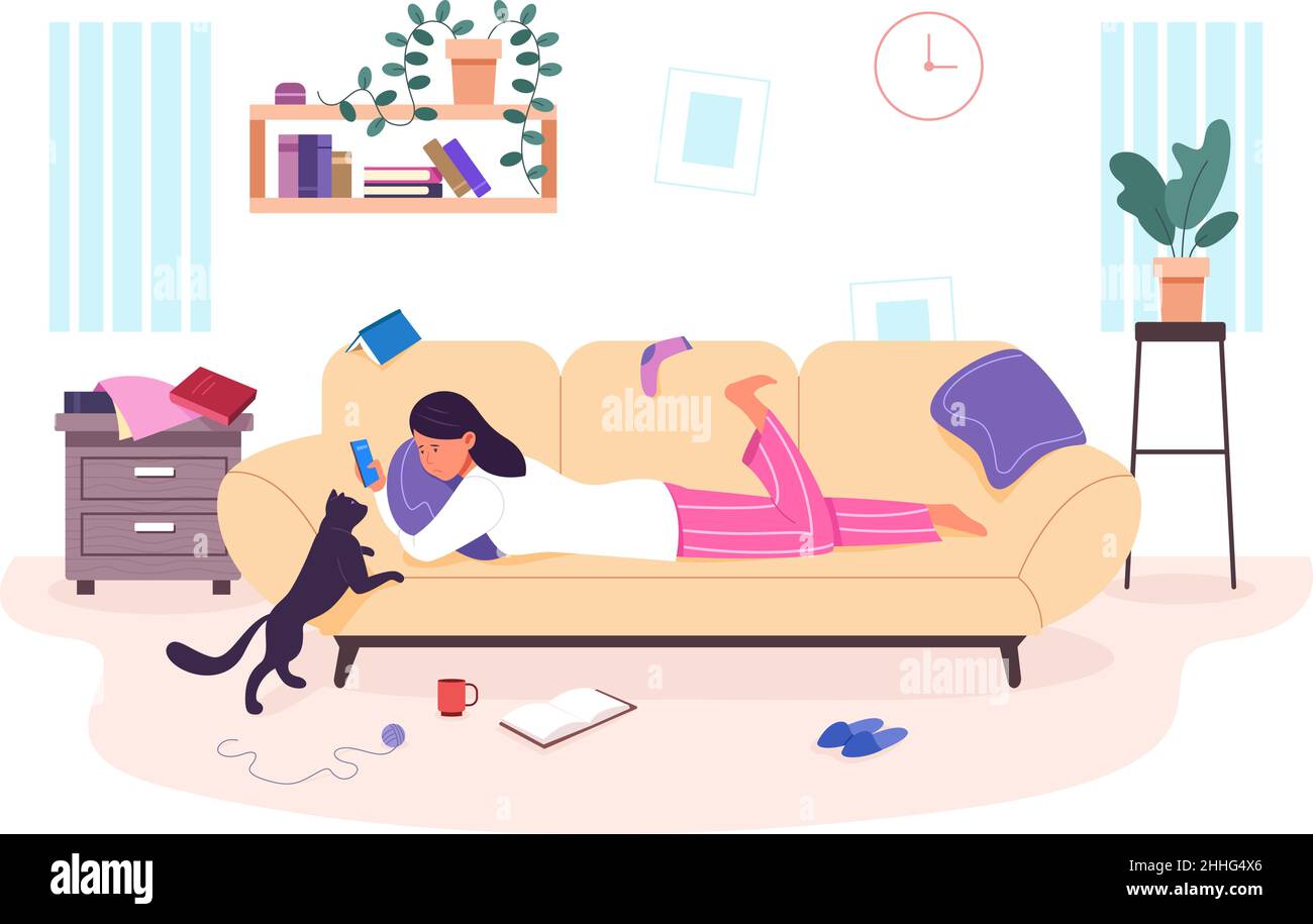 Woman messy home unhappy Stock Vector Images - Alamy