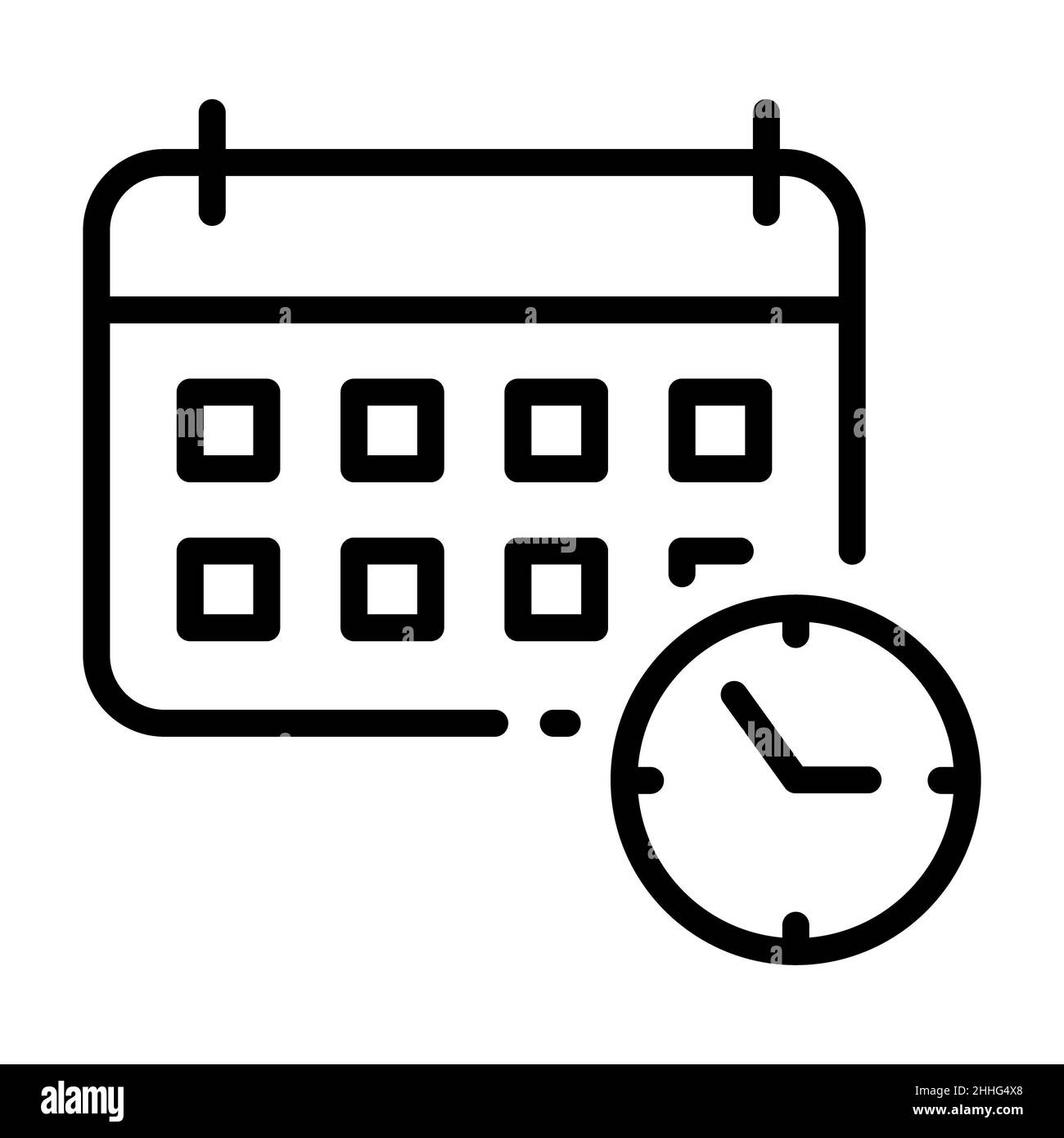 Time calendar icon. Clock pictogram. Flat symbol for web. Line stroke ...