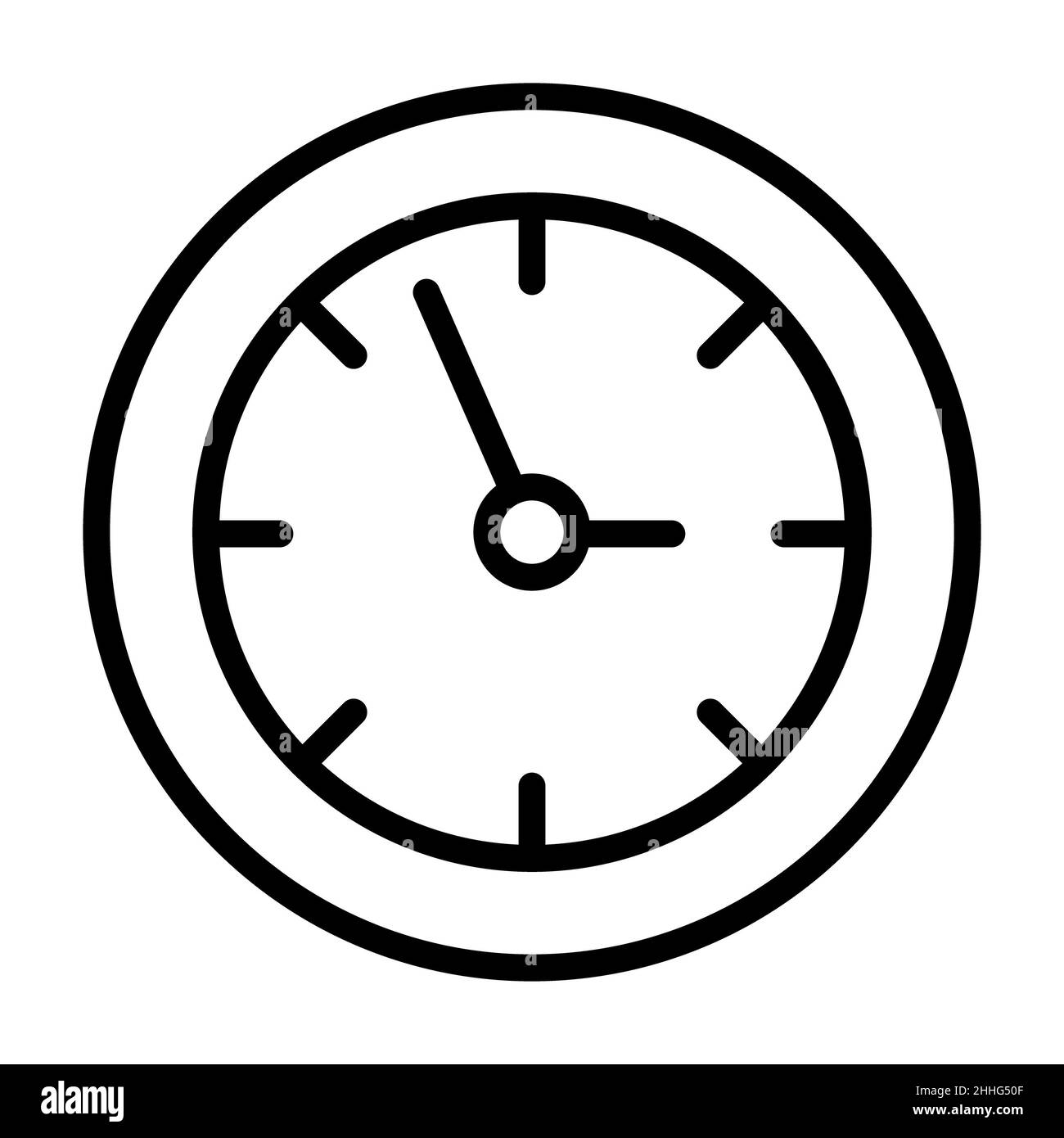 Clock icon. Time pictogram. Flat symbol for web. Line stroke. Isolated ...