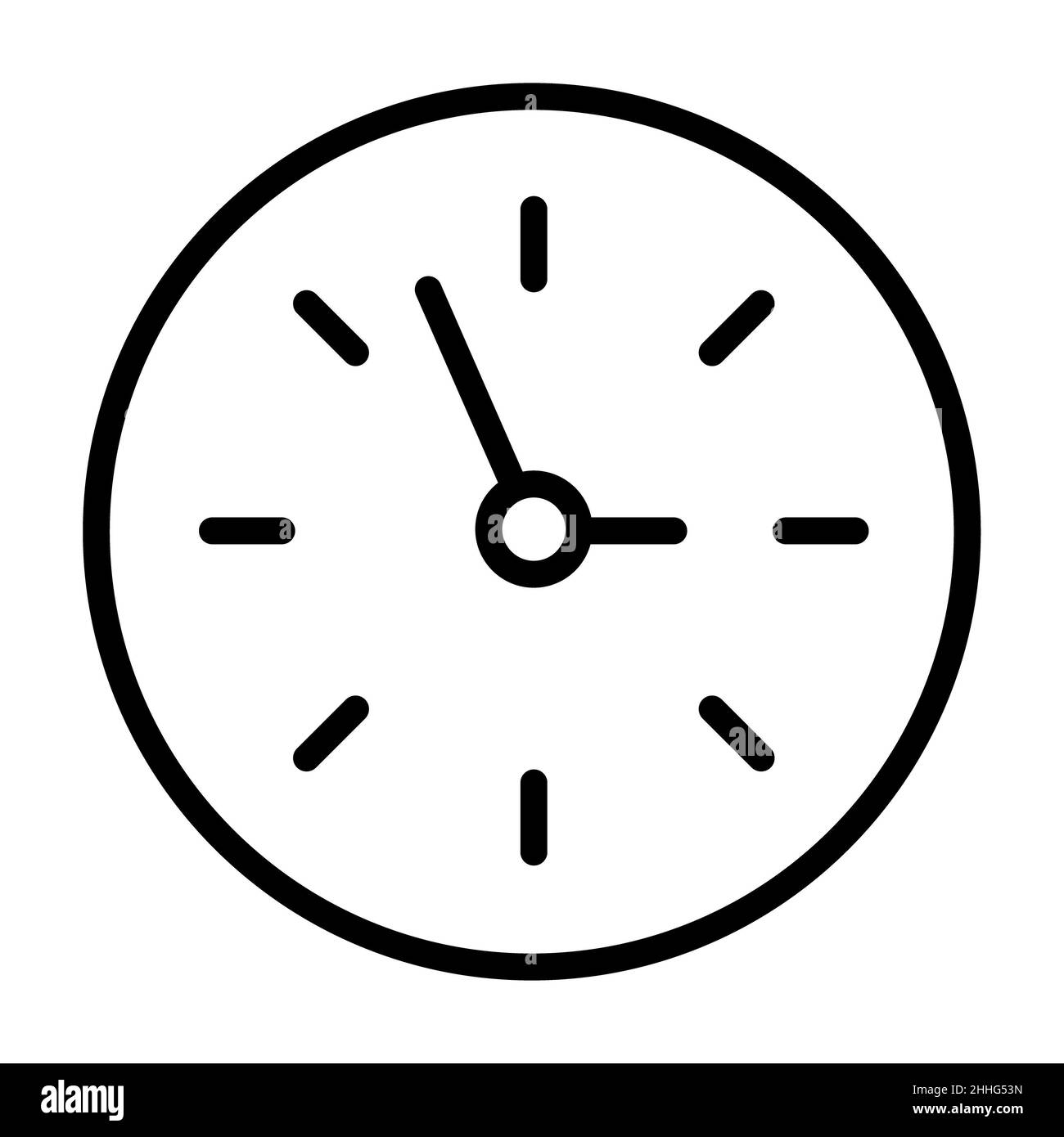 Clock icon. Time pictogram. Flat symbol for web. Line stroke. Isolated ...