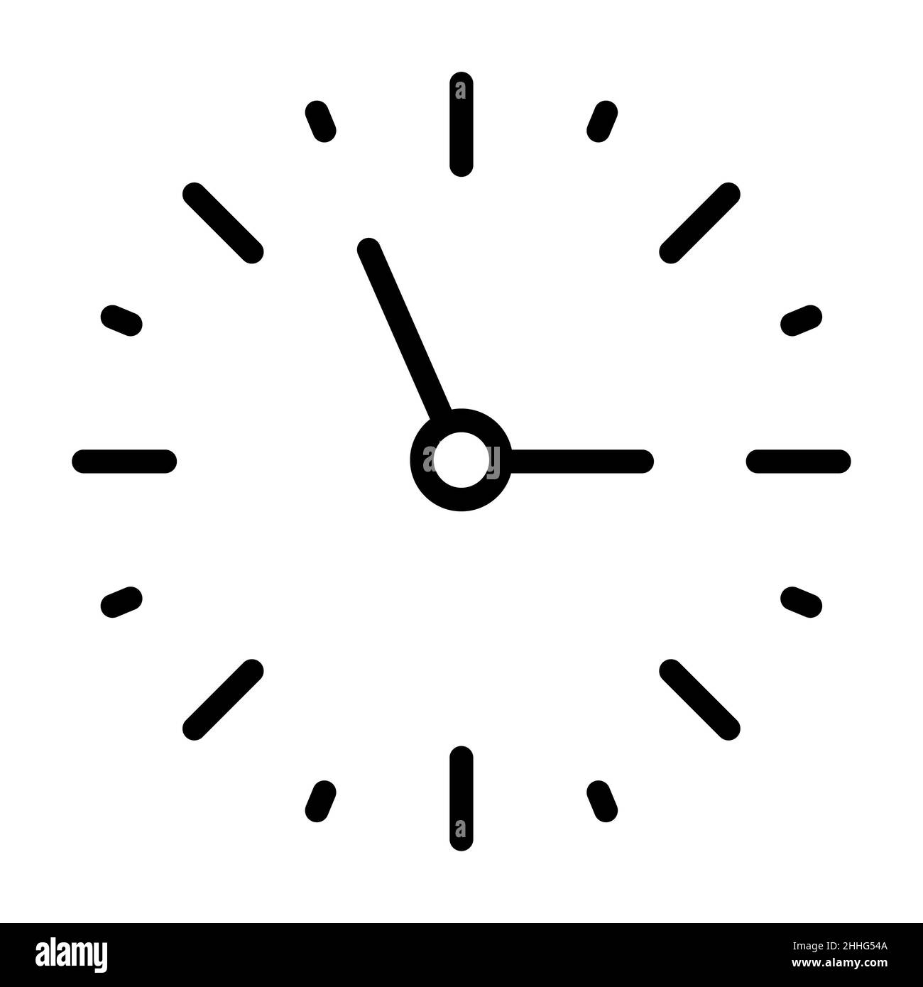 Clock icon. Time pictogram. Flat symbol for web. Line stroke. Isolated ...