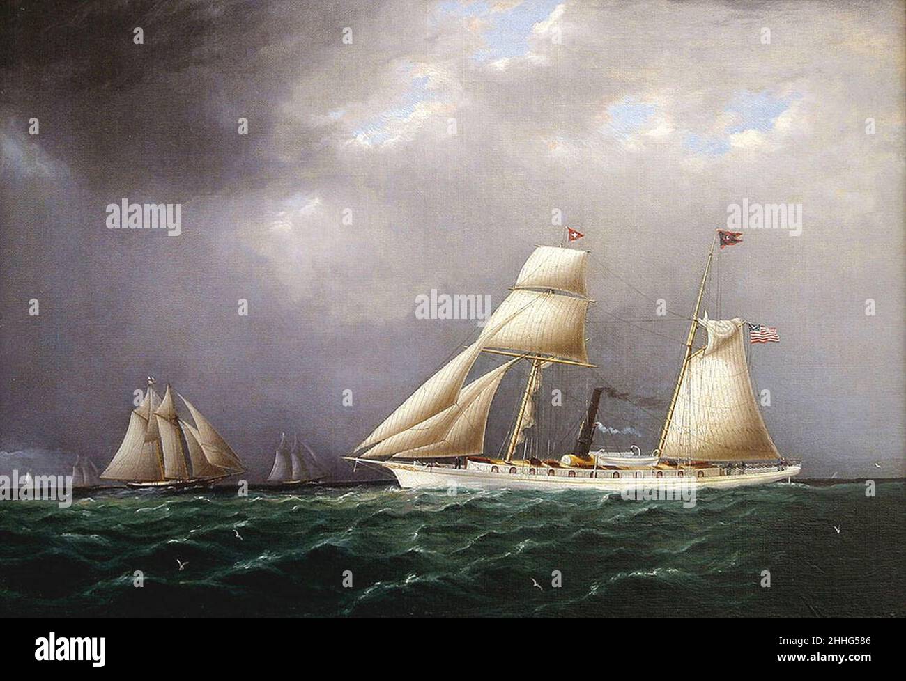 Steam-Sail Yacht Emily New York Luxury Yacht by James E. Buttersworth ... Steam-Sail Yacht Emily New York Luxury Yacht by James E. Buttersworth ...