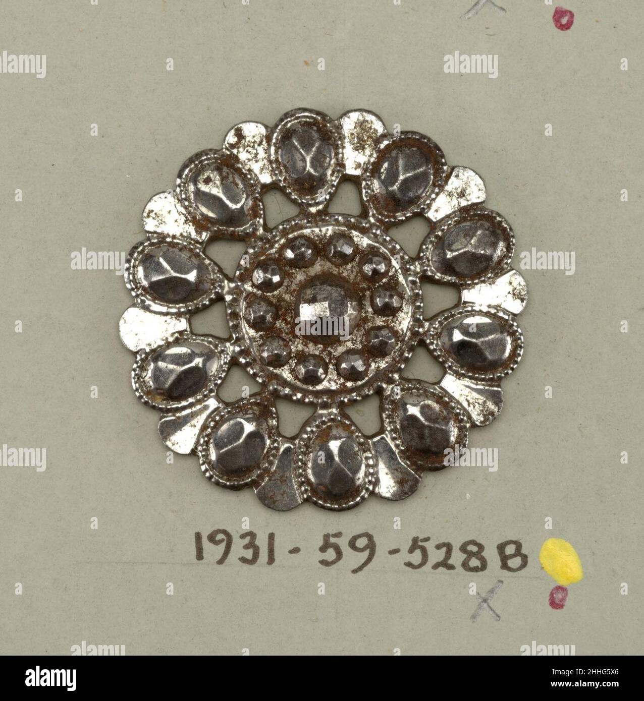 Steel button Button, 19th century Stock Photo - Alamy