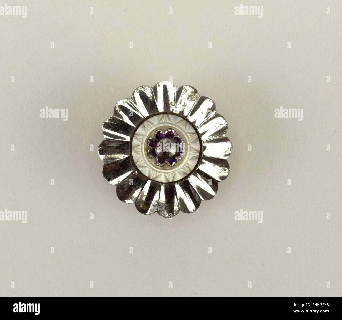Steel button Button, 19th century Stock Photo - Alamy