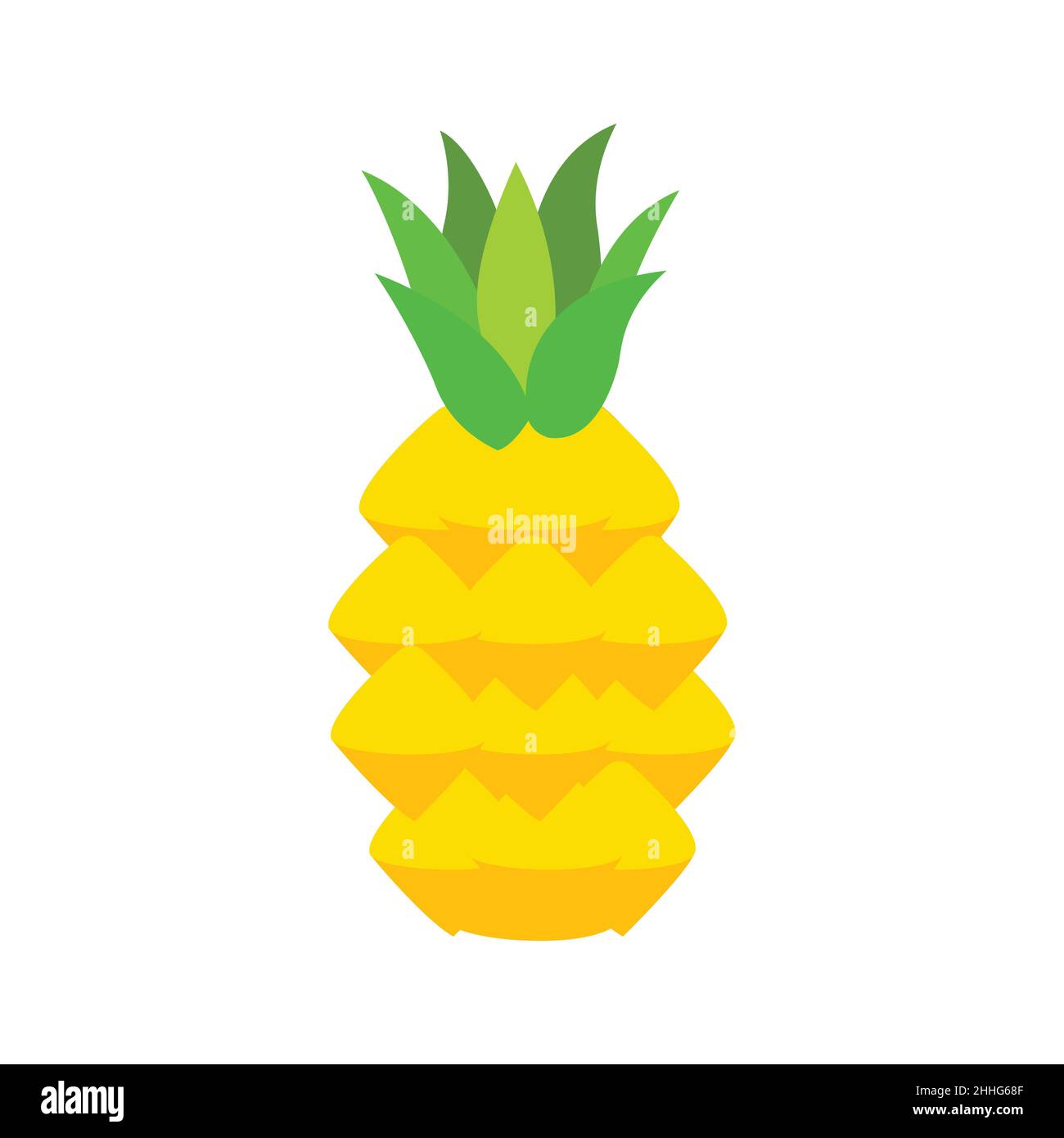 In a flat style, a simple and beautiful pineapple fruit. Isolated on a ...