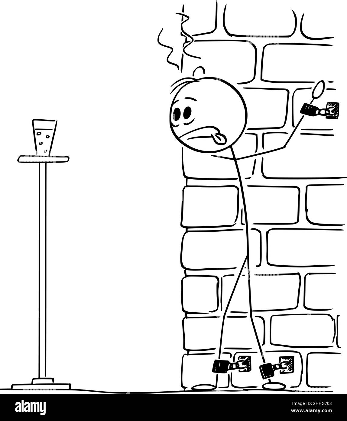 Stick Figure Drinking From Bucke