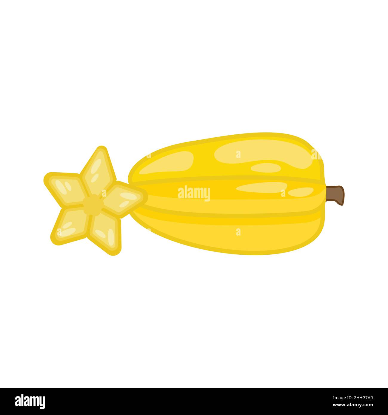 Star fruit, whole and cut, vector flat design, parts isolated on white ...