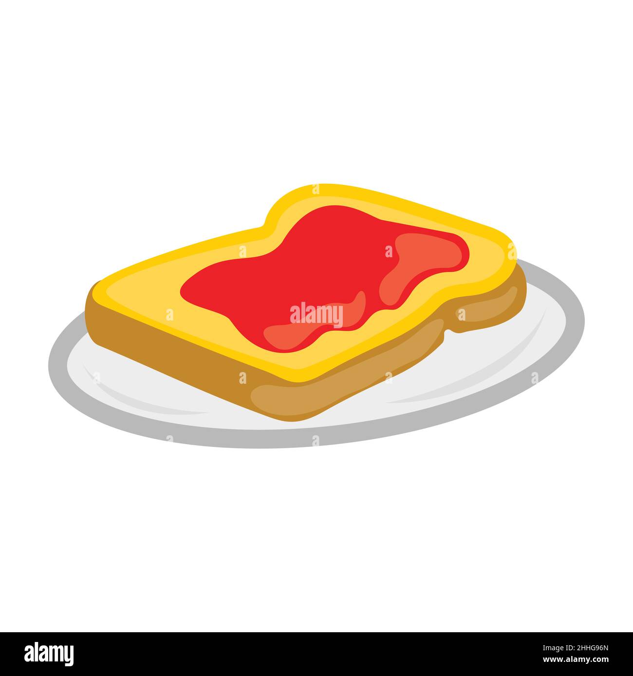 White bread toast with butter and strawberry jam Stock Vector Images ...
