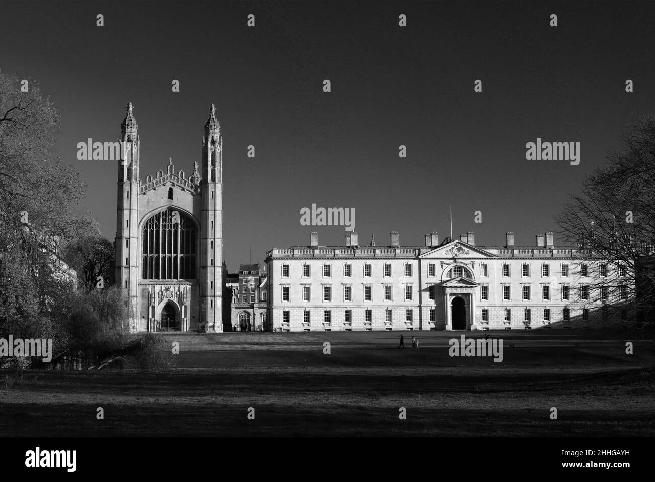 Autumn view of Kings College chapel, the Backs, Cambridge City ...