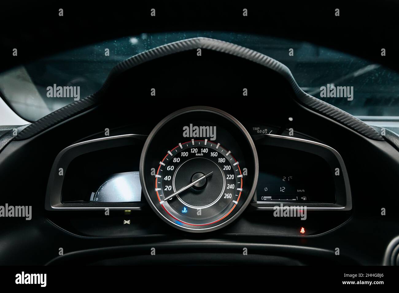 Car panel, digital bright speedometer, odometer and other tools Stock ...