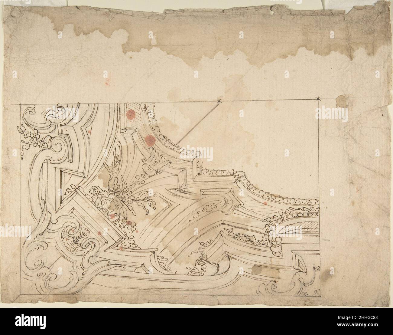 Design for Corner of a Cove (recto); Designs for a Ceiling (?) (verso ...