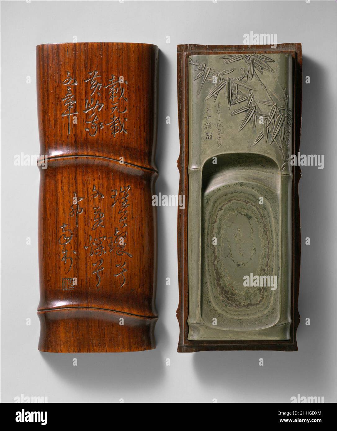 Inkstone with Bamboo Design late 18th century China The green inkstone ...