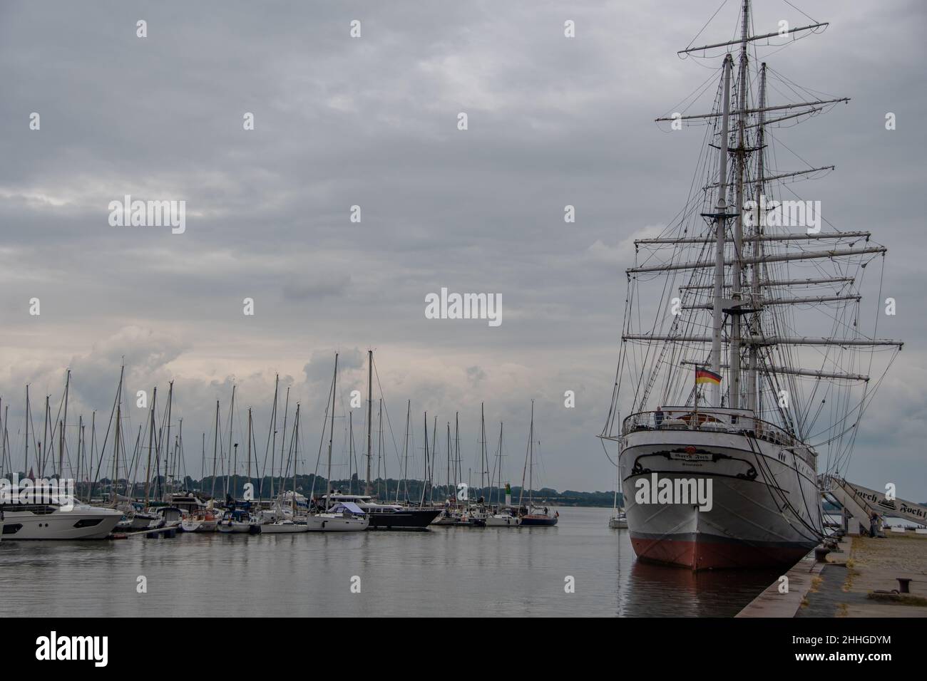 Stralsund, Germany 24 June 2021, The sailing ship "Gorch Fock" in the ...