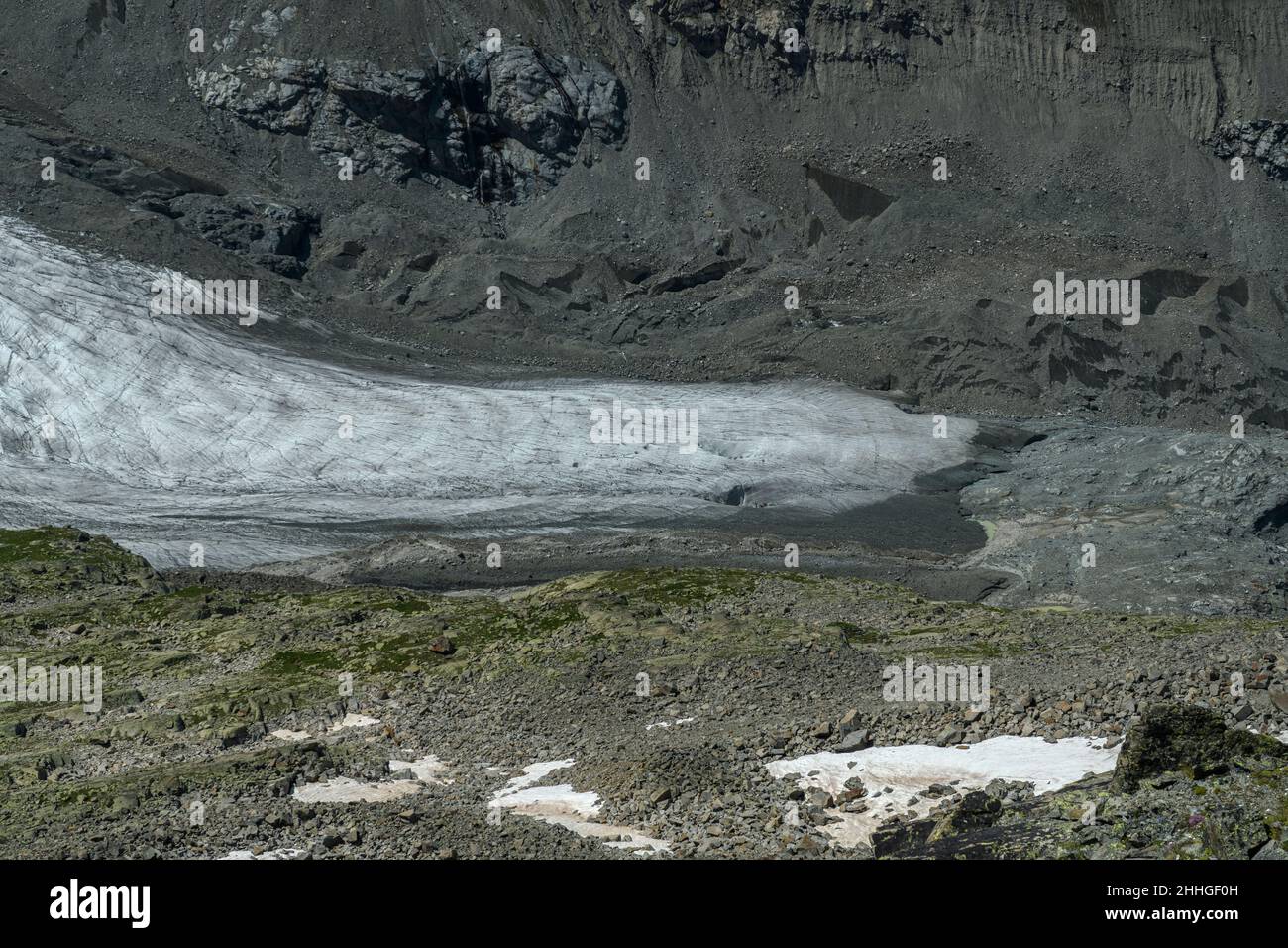 The Morteratschgletscher, or Morteratsch Glacier, in the Bernina Range ...