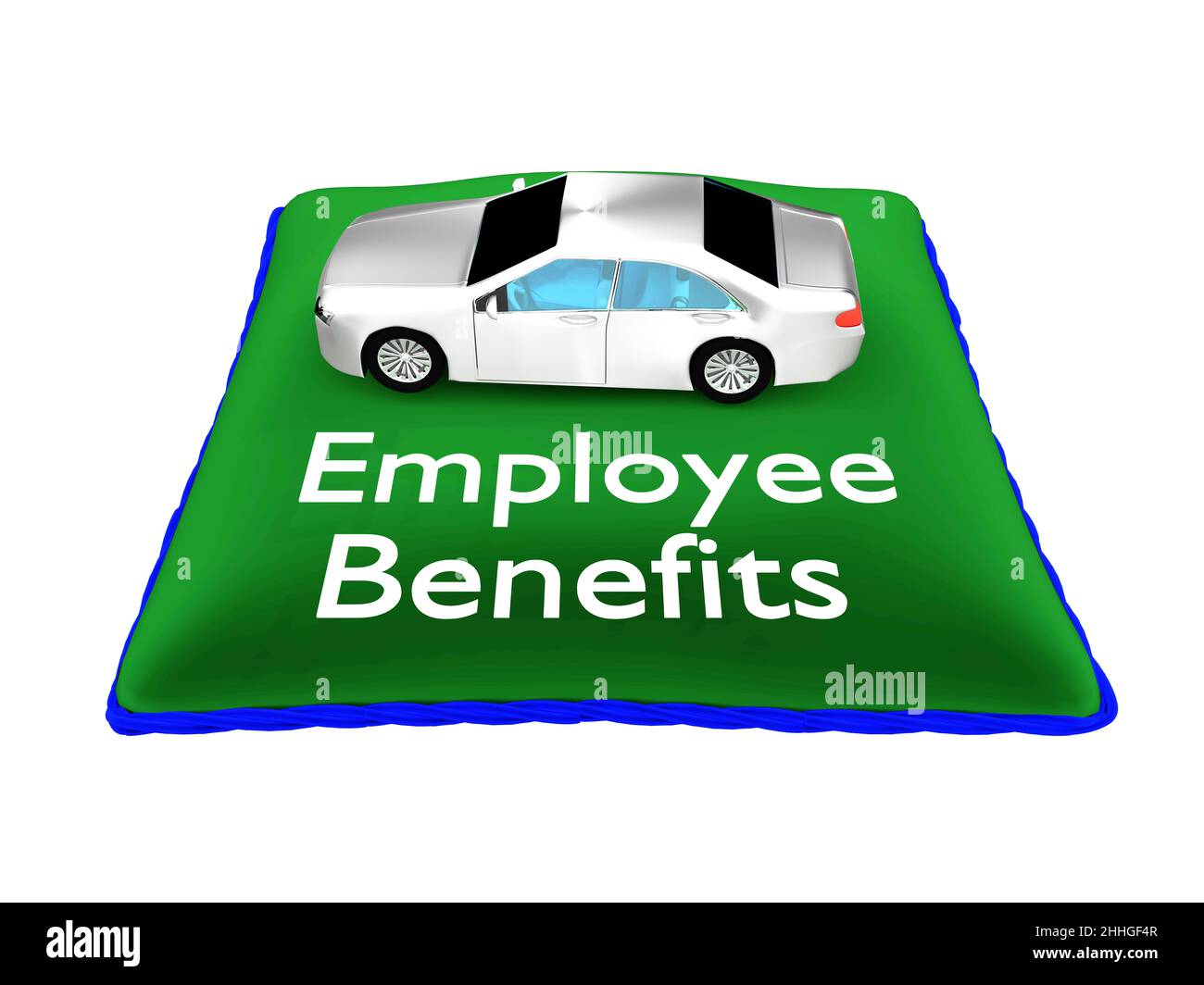 3D illustration of a Employee Benefits title and golden share icon on ...