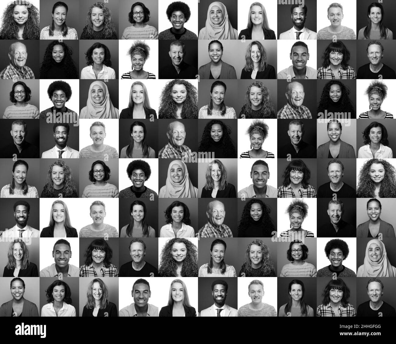 Group of beautiful people in a collage Stock Photo - Alamy