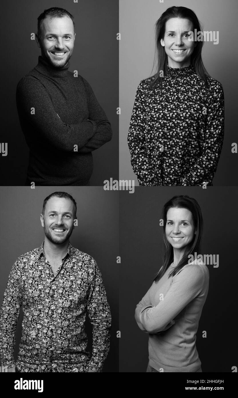 Group of people in a collage Stock Photo - Alamy