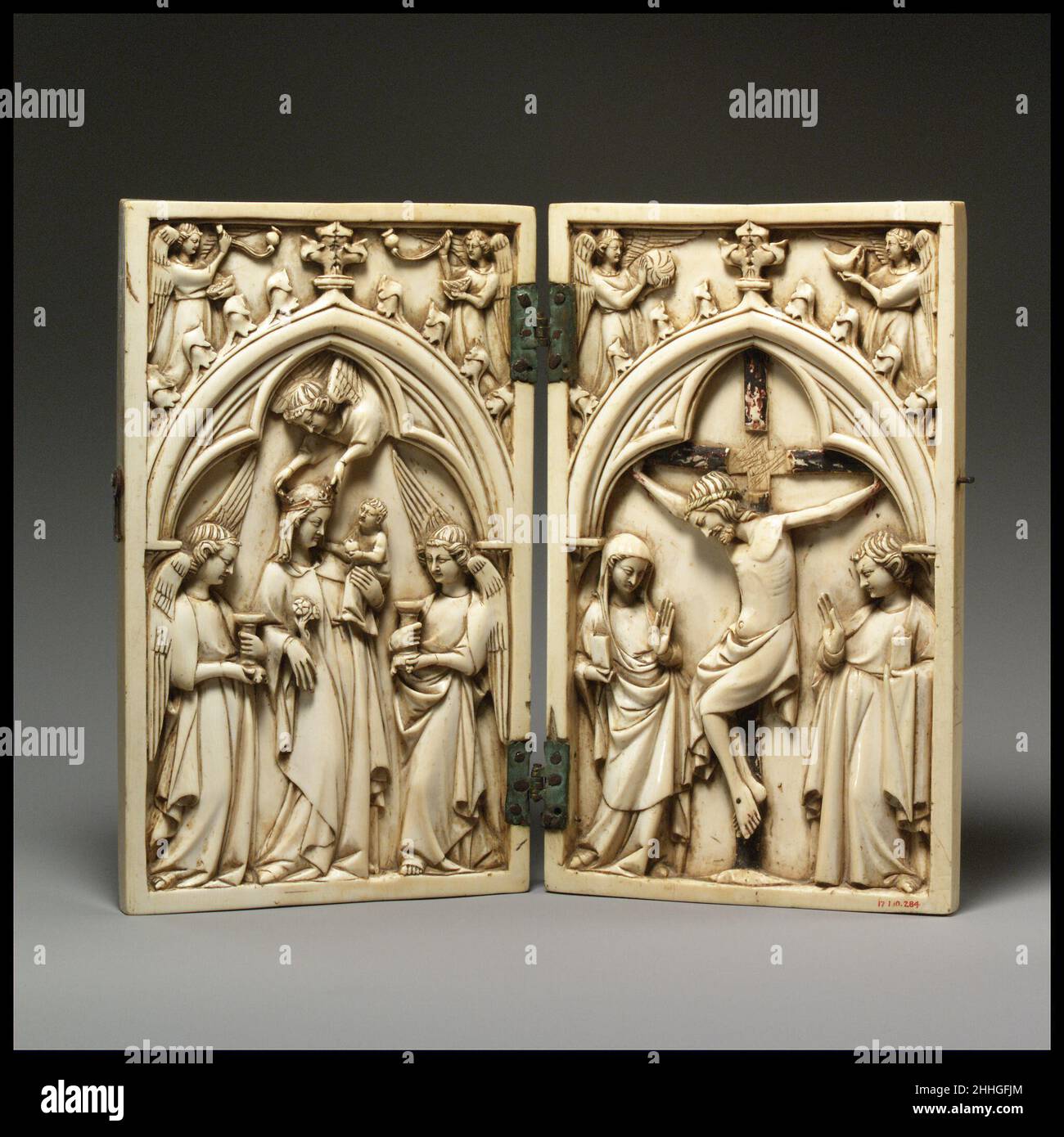 Diptych with Virgin and Child and Crucifixion 14th century (?) French. Diptych with Virgin and ...