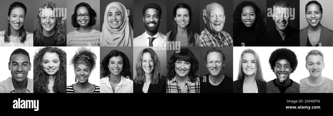 Group of beautiful people in a collage Stock Photo - Alamy