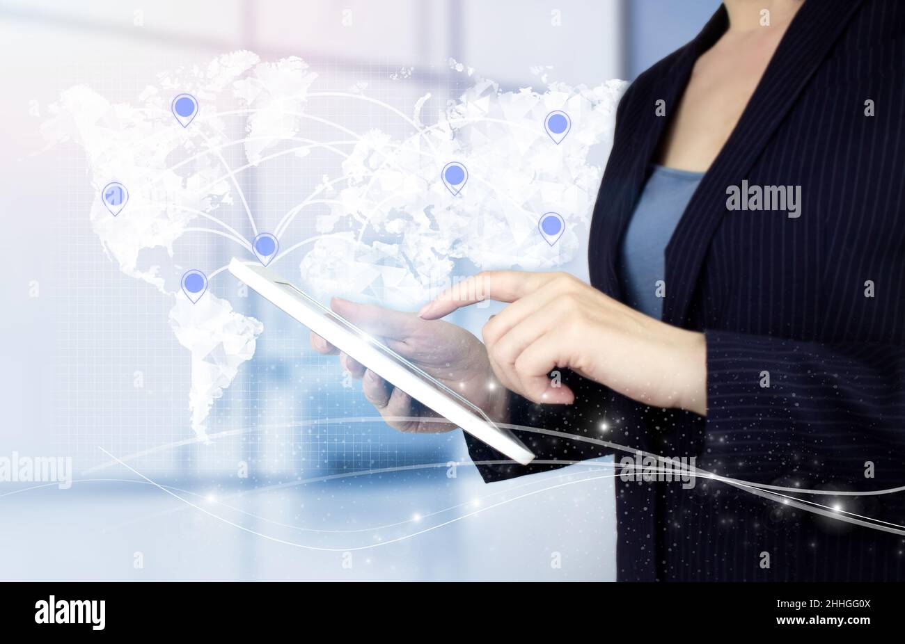 Digital technology earth world map hi-res stock photography and images ...