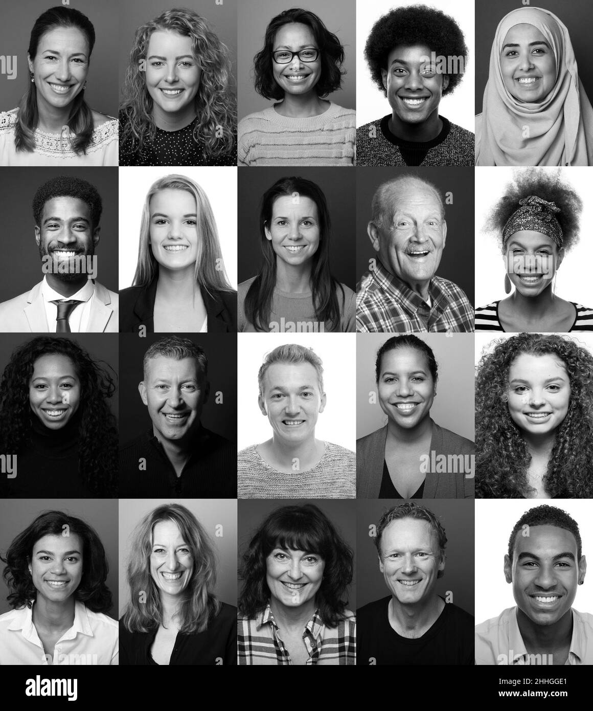 Group of beautiful people in a collage Stock Photo - Alamy