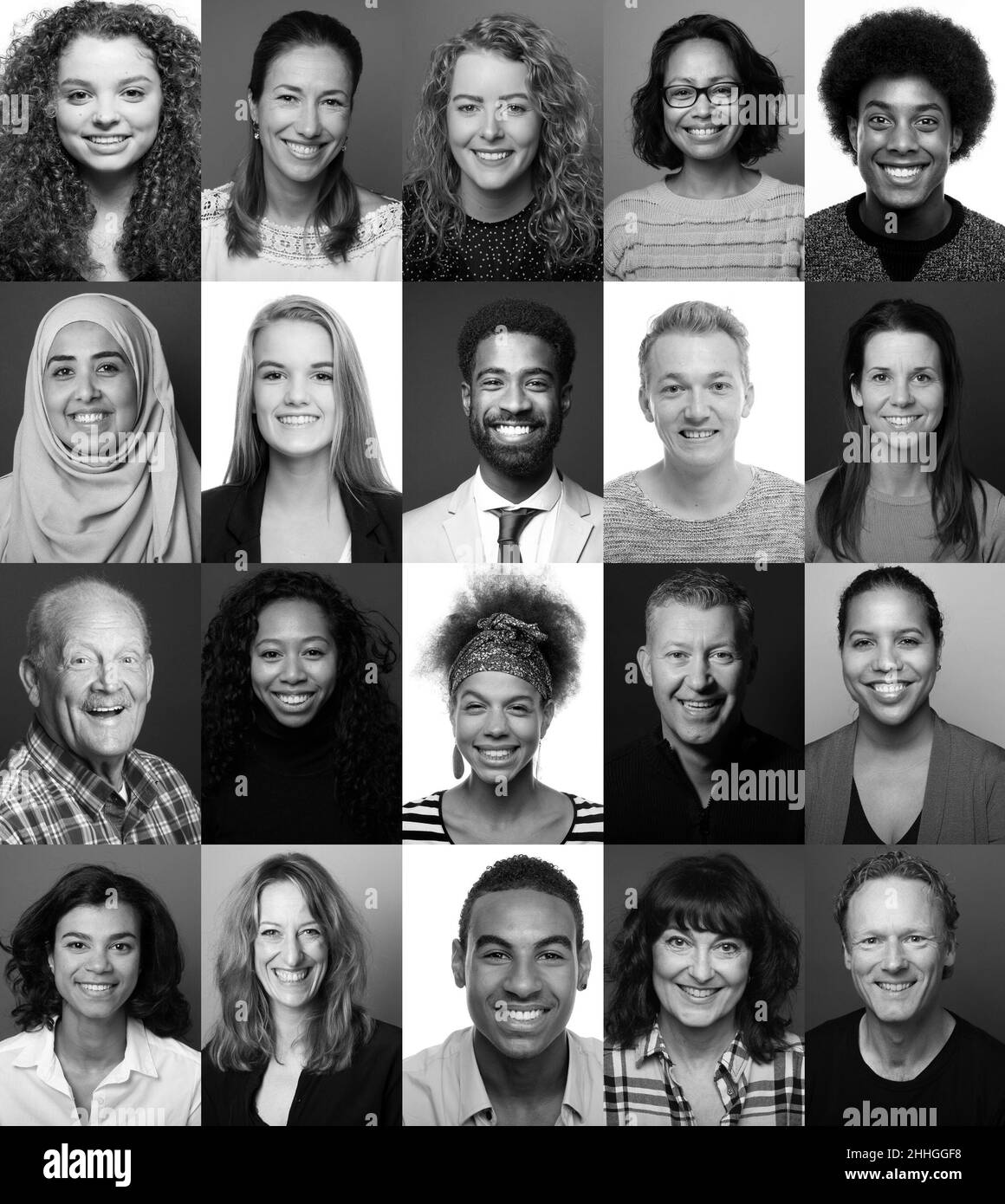 Group of beautiful people in a collage Stock Photo - Alamy