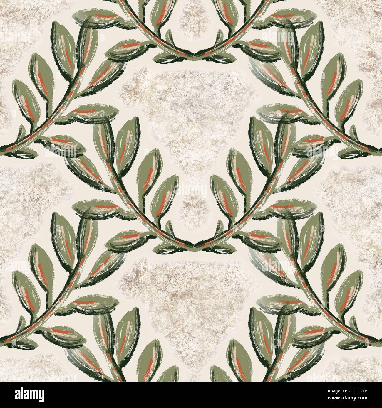 Desert plant on sand texture seamless raster pattern. Organic succulent ...