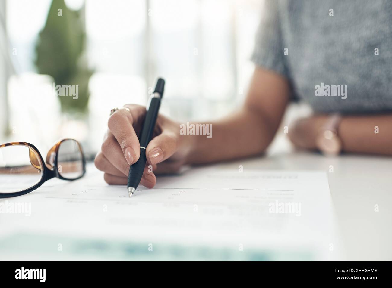 Updating company policies. Closeup shot of an unrecognisable ...