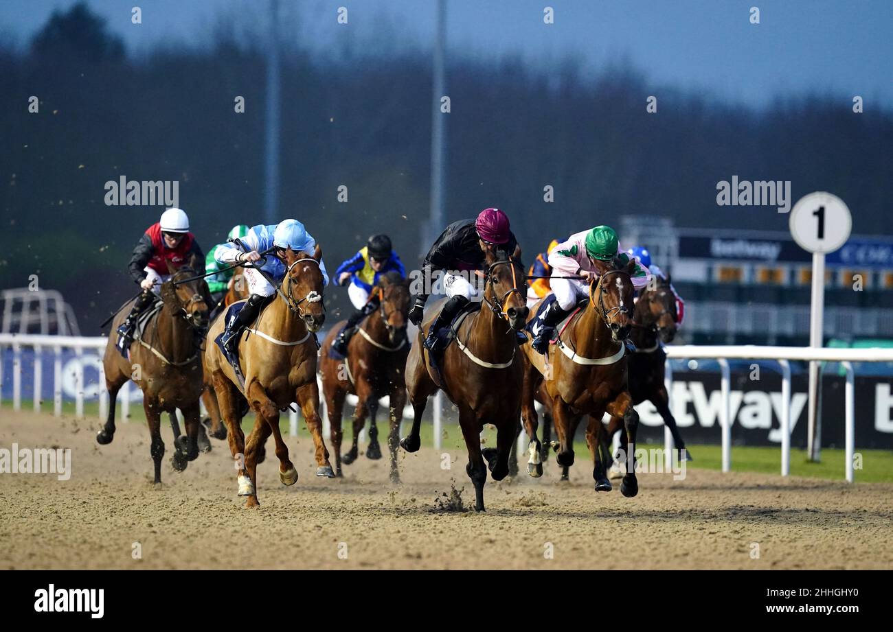 Quoteline Direct ridden by Robert Havlin (left) wins the Betway ...
