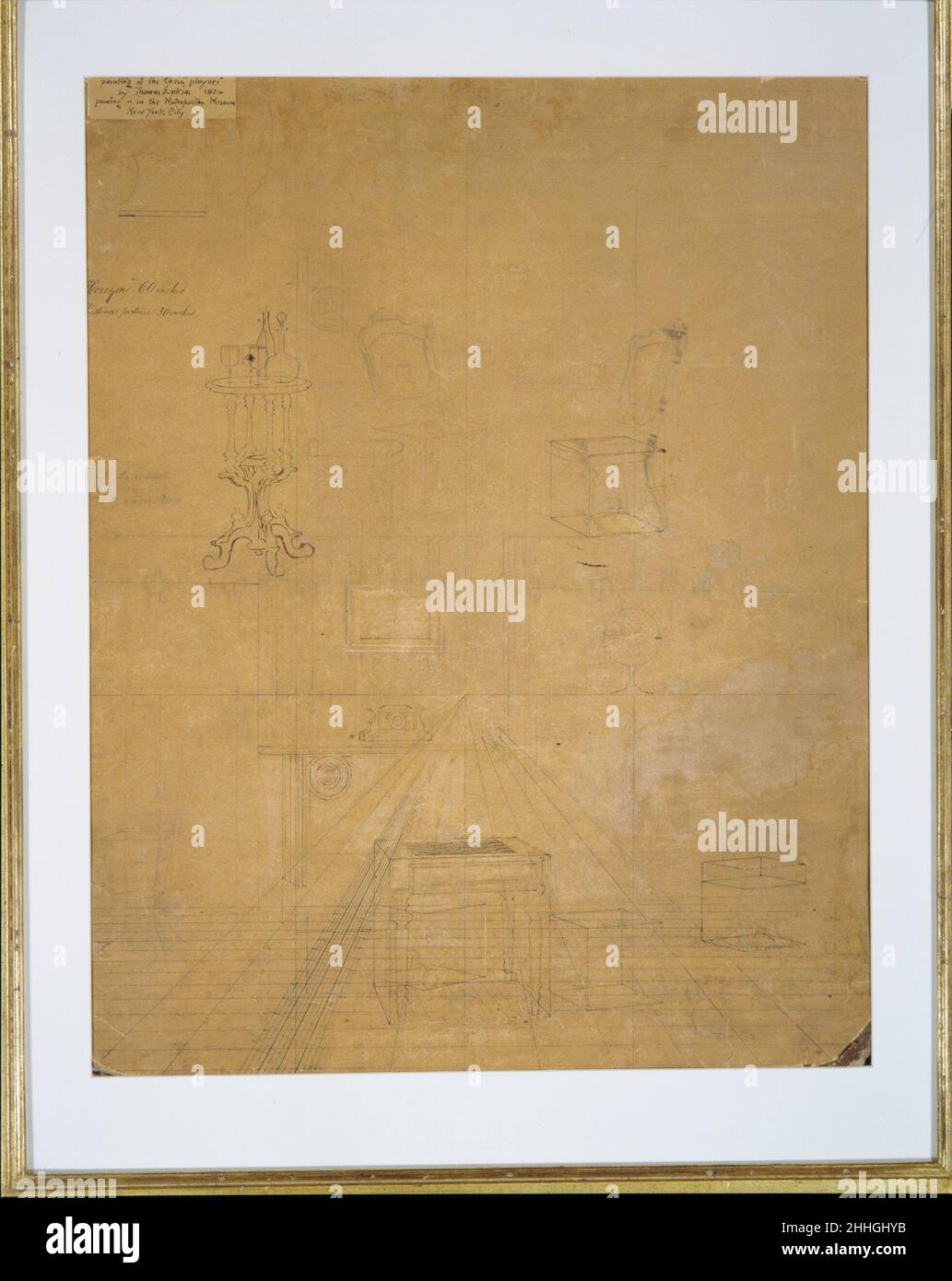 Perspective Drawing for the "Chess Players" 1875–76 Thomas Eakins ...