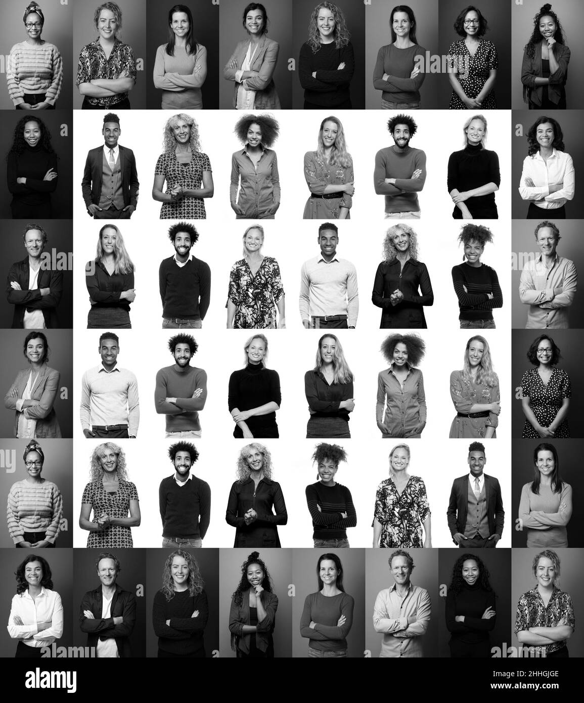 Group of beautiful people in a collage Stock Photo - Alamy